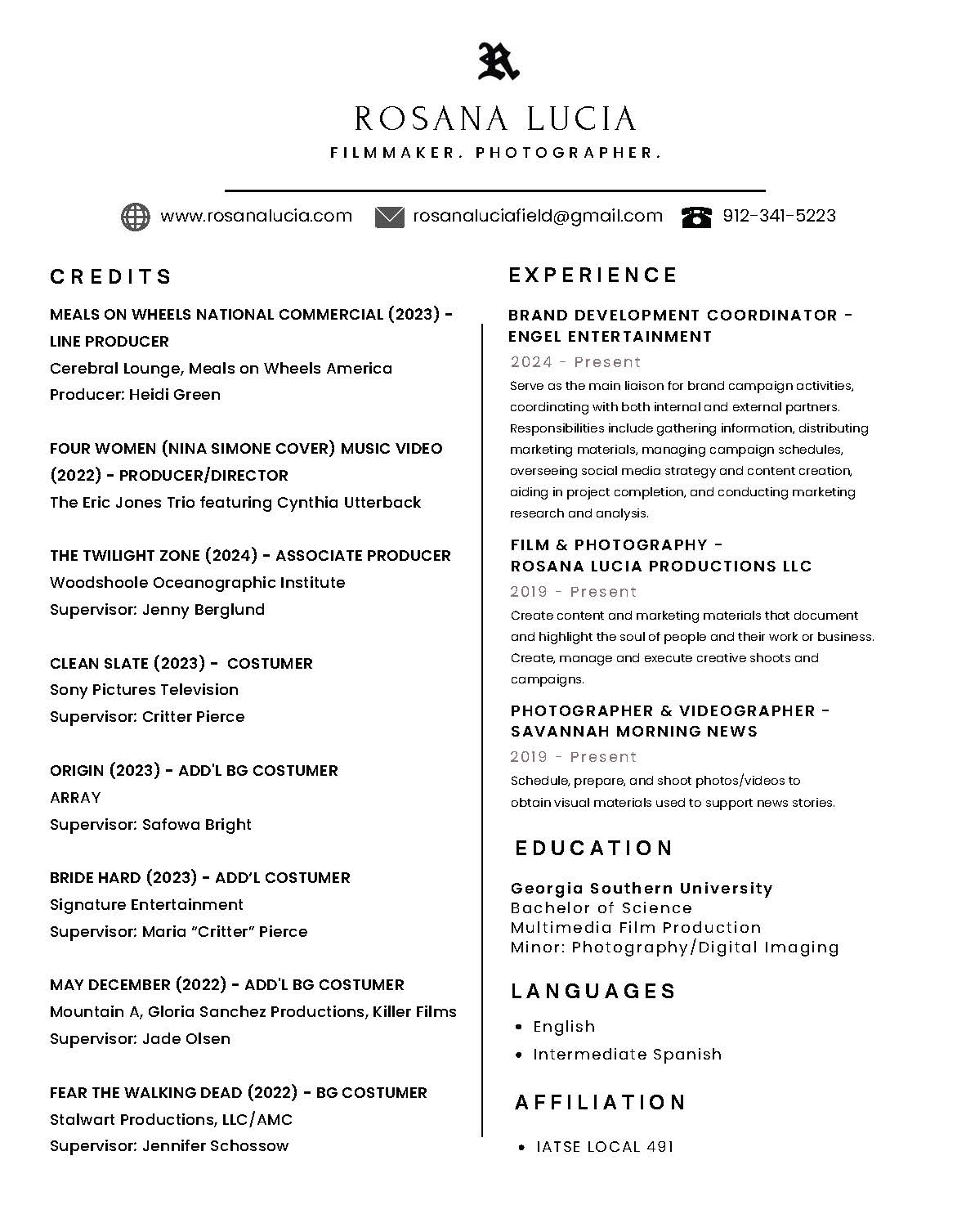 Creative Resume – ROSANA LUCIA